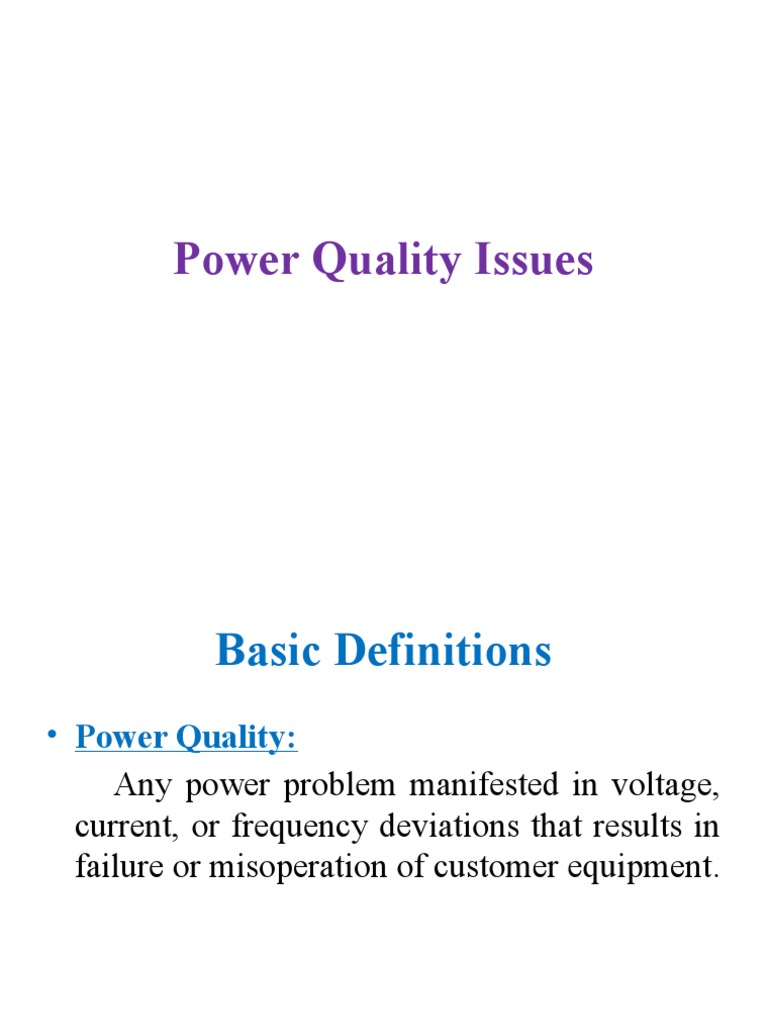Power Quality Issues Unit I | PDF | Distortion | Electric Power