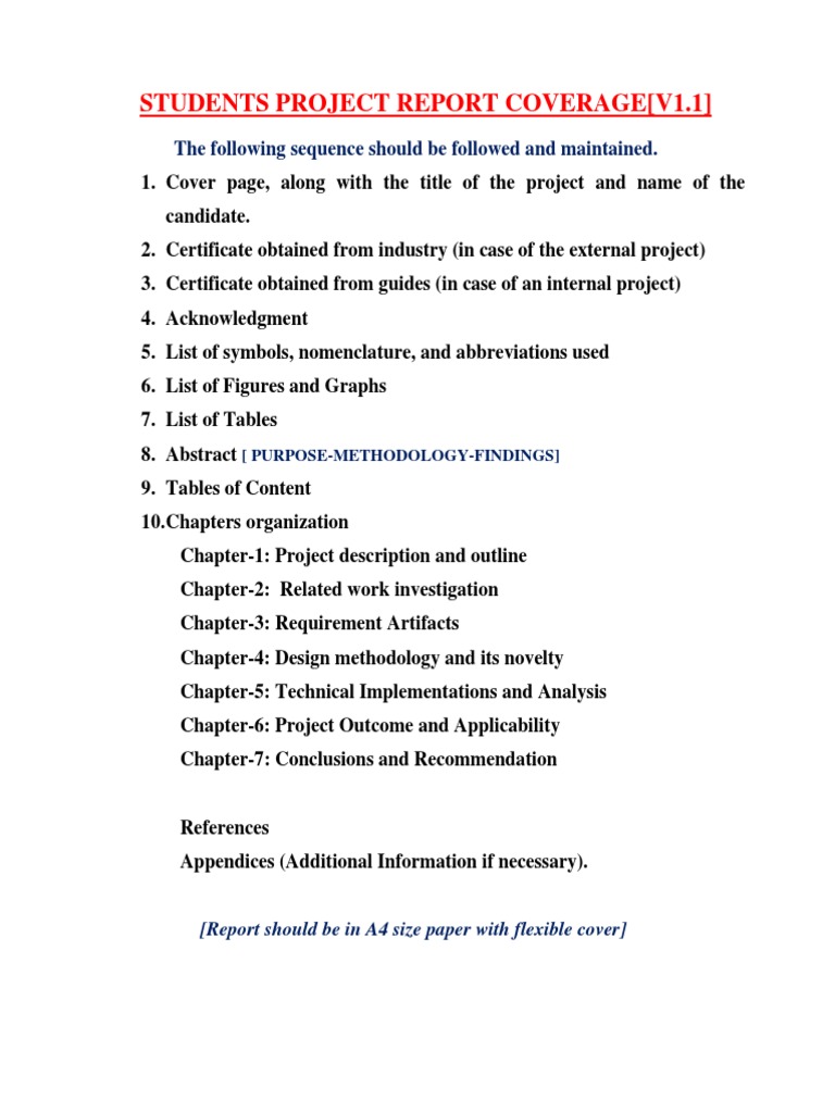 Students Project Report Coverage (V1.1) : The Following Sequence Should ...
