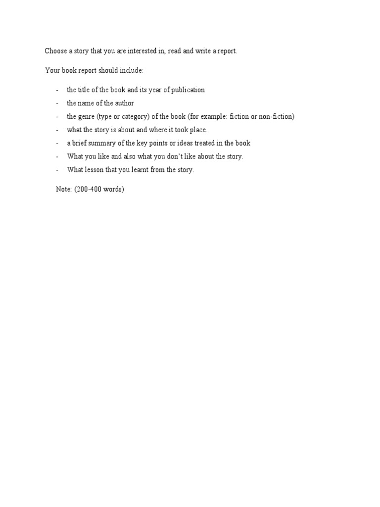 Book Report Requirements | PDF | Poetry | Classics