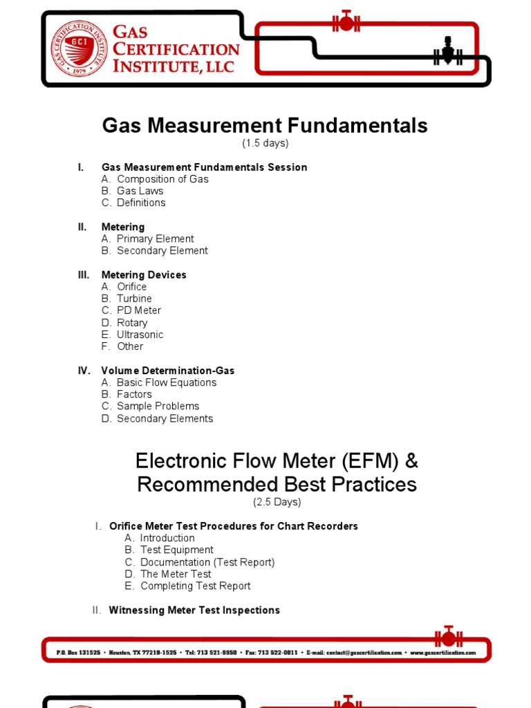 Gas Measurement Training Course | PDF | Flow Measurement | Gas ...