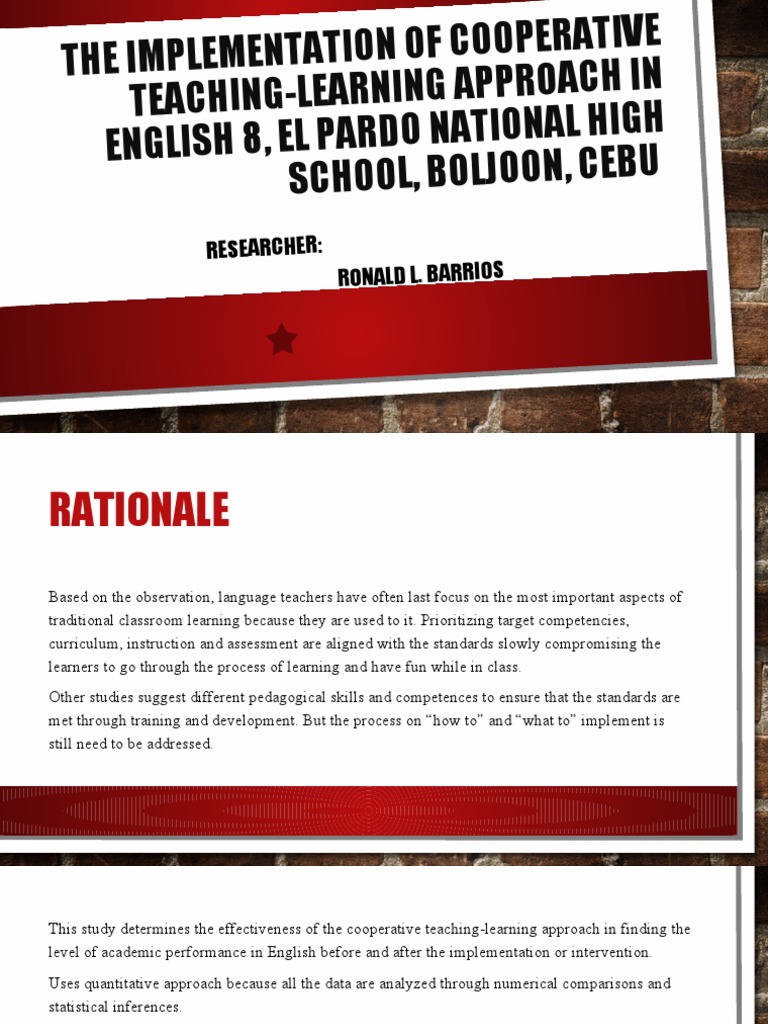 The Implementation of Cooperative Teaching-Learning Approach in English ...