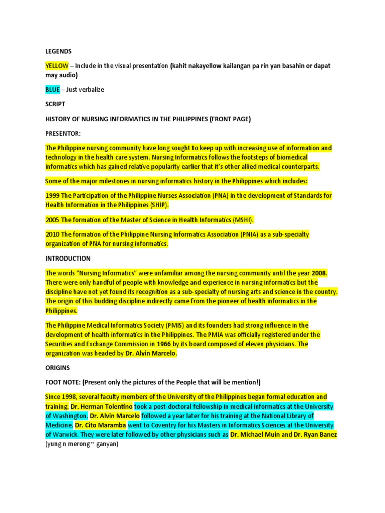 Script in History | PDF | Health Informatics | Nursing