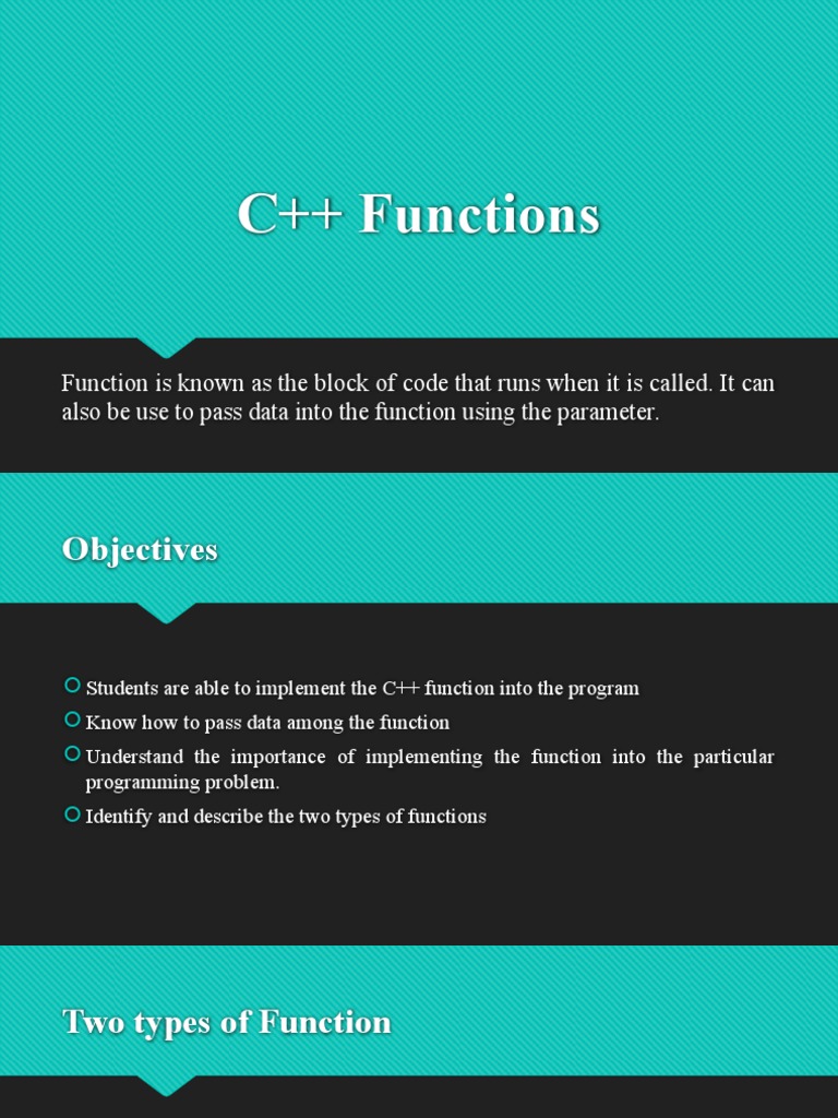 C Functions Pdf Parameter Computer Programming Subroutine 5084