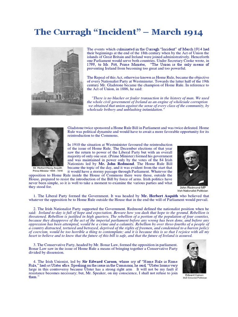 The Curragh Incident of 1914: An Analysis of the Political and Military ...