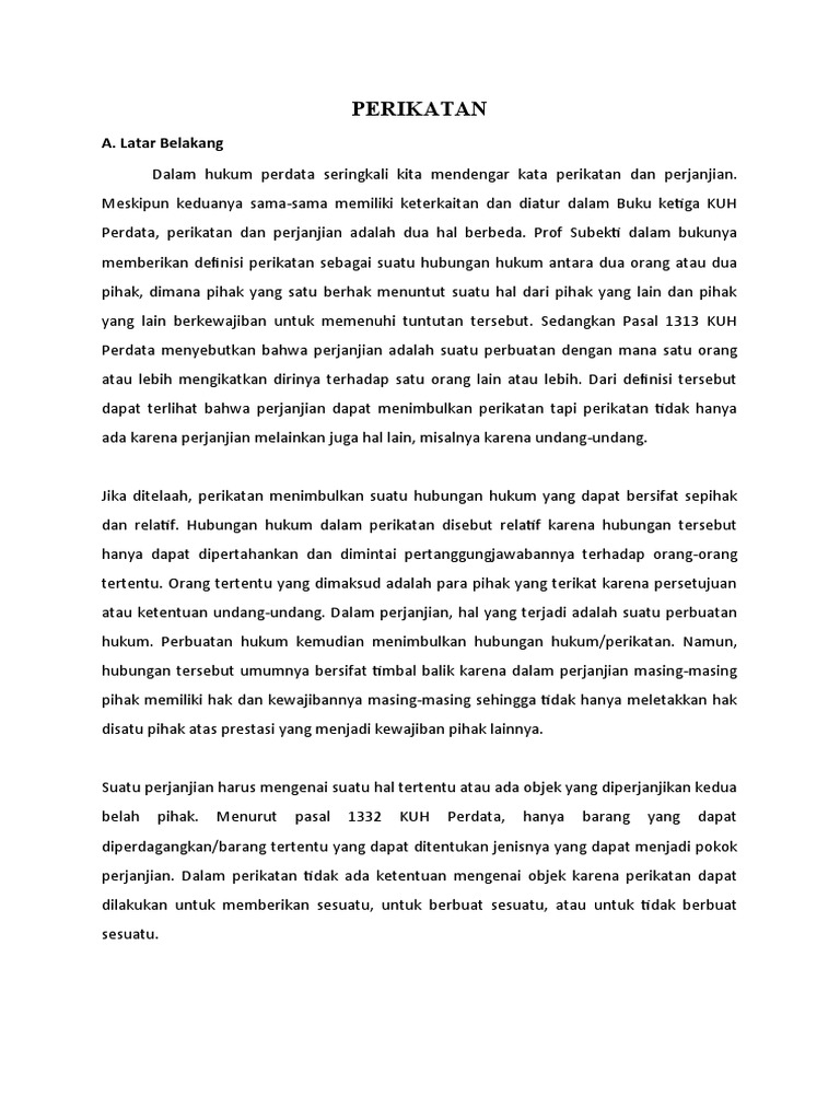 Memahami Perikatan dalam Hukum Perdata | PDF | Hukum