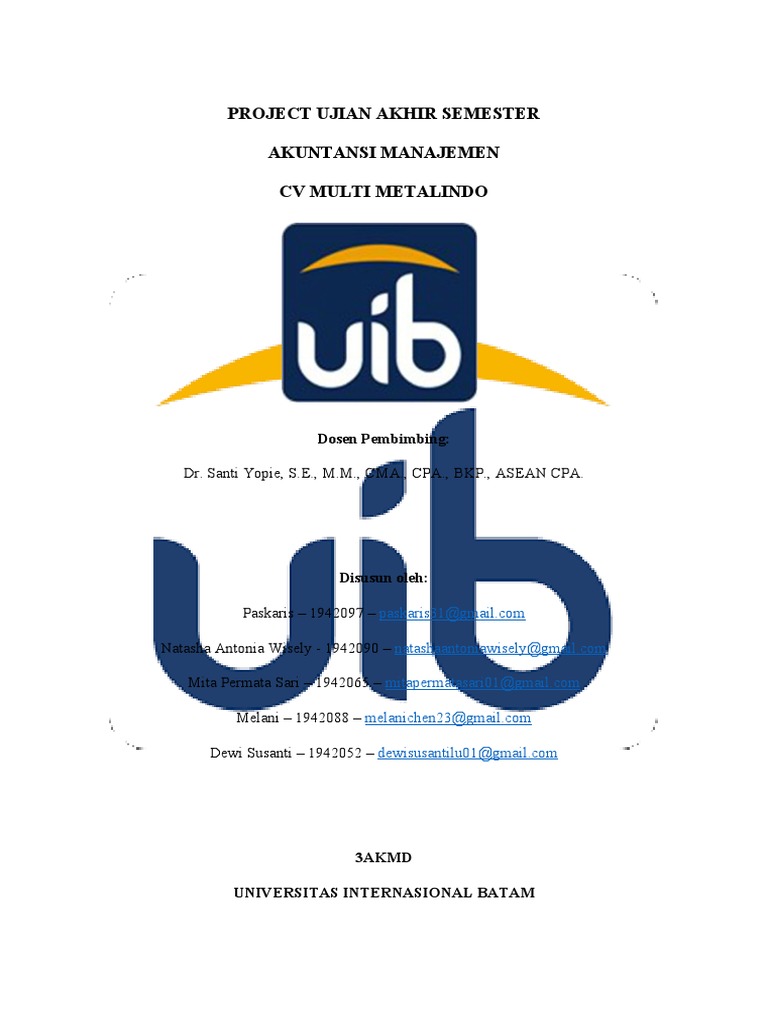 Kelompok CV Multi Metalindo Project UAS Akman | PDF