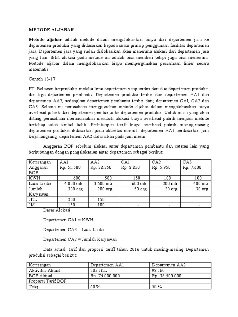 Metode Aljabar | PDF | Metode & Bahan Ajar | Sains & Matematika