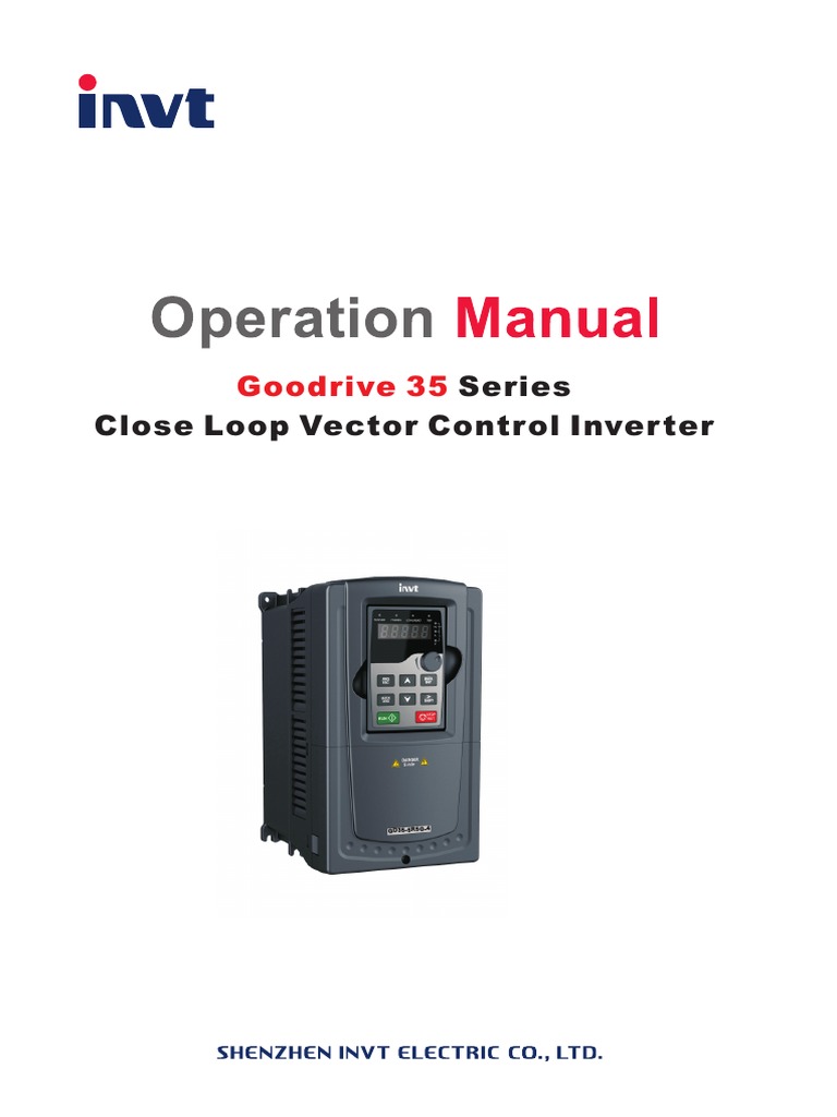 Goodrive35 Series Close Loop Vector Control Inverter - V3.5 | PDF | Power Inverter | Electric Motor