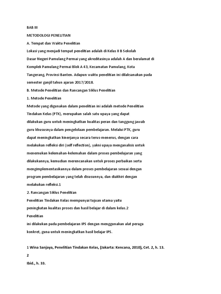 Bab 3 Proposal PTK | PDF