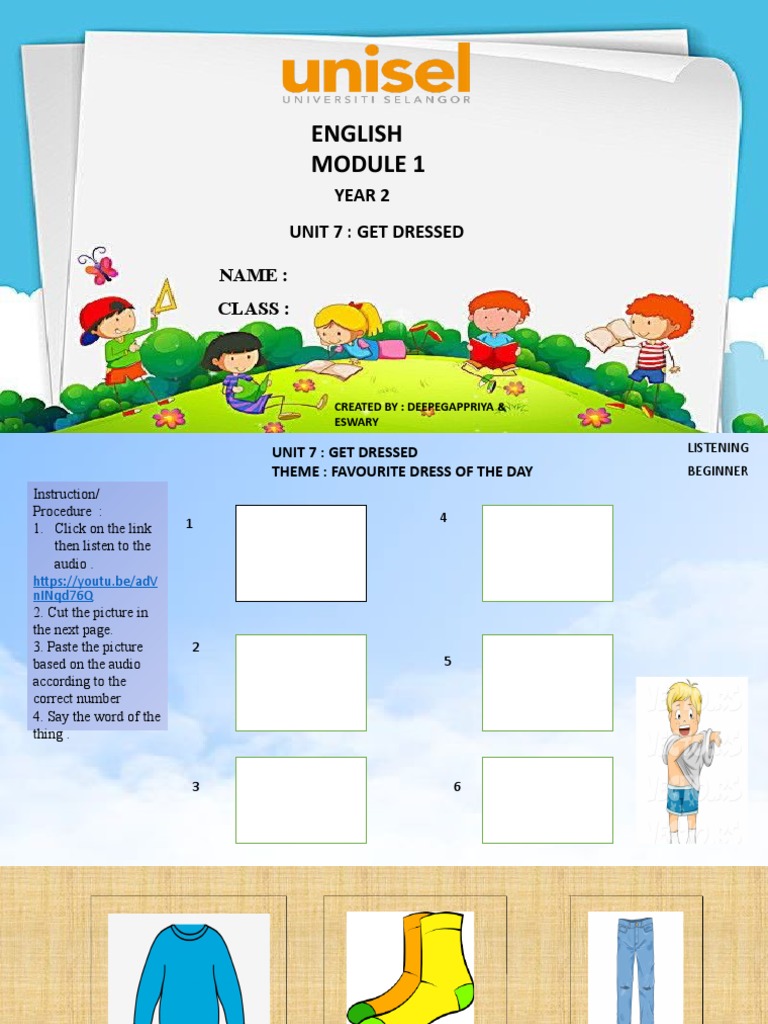 English: Year 2 Unit 7: Get Dressed | PDF | Human Appearance ...