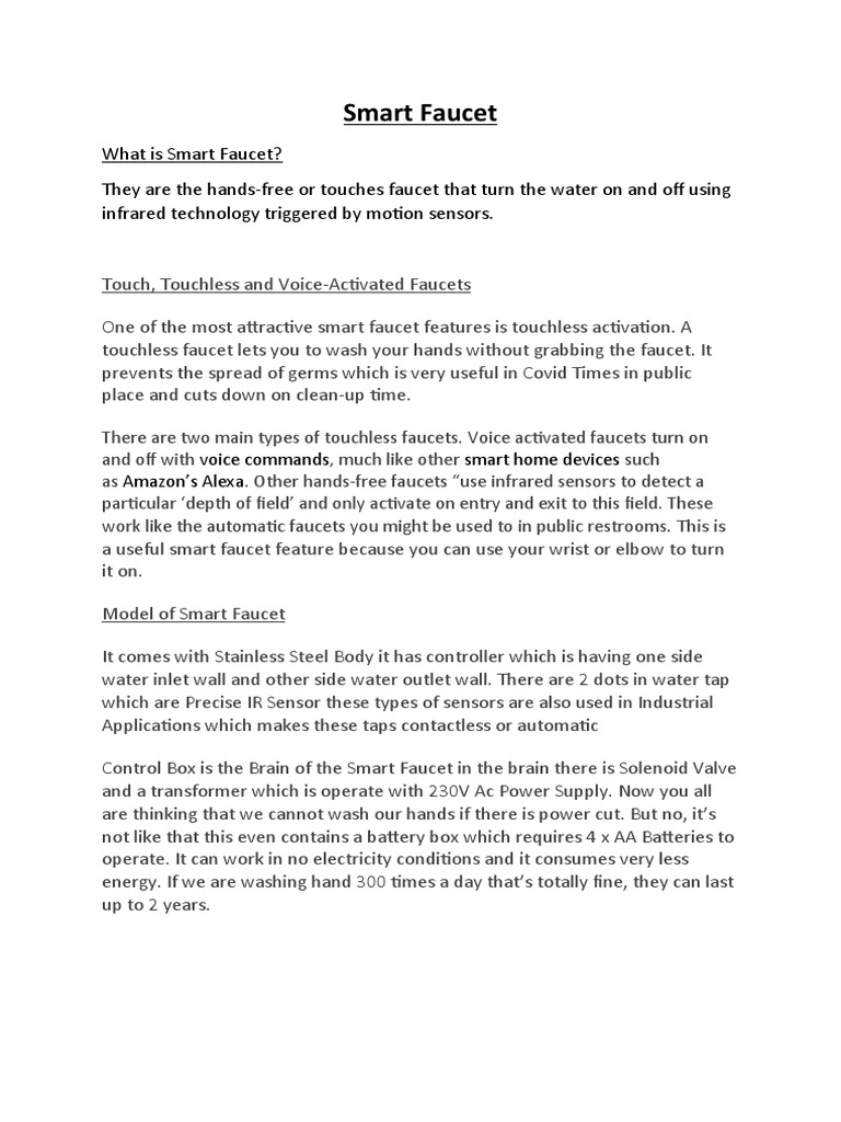 An Overview of Touchless and Voice-Activated Smart Faucet Technology ...