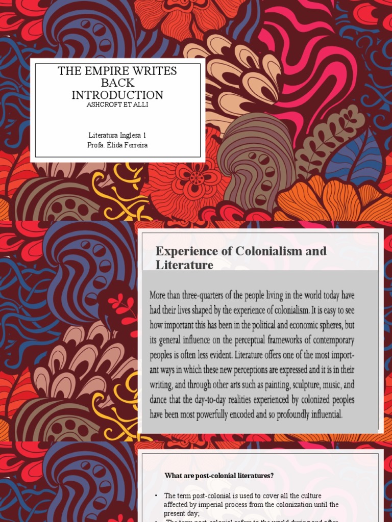 Introduction to Post-Colonial Literatures | PDF | Postcolonialism ...