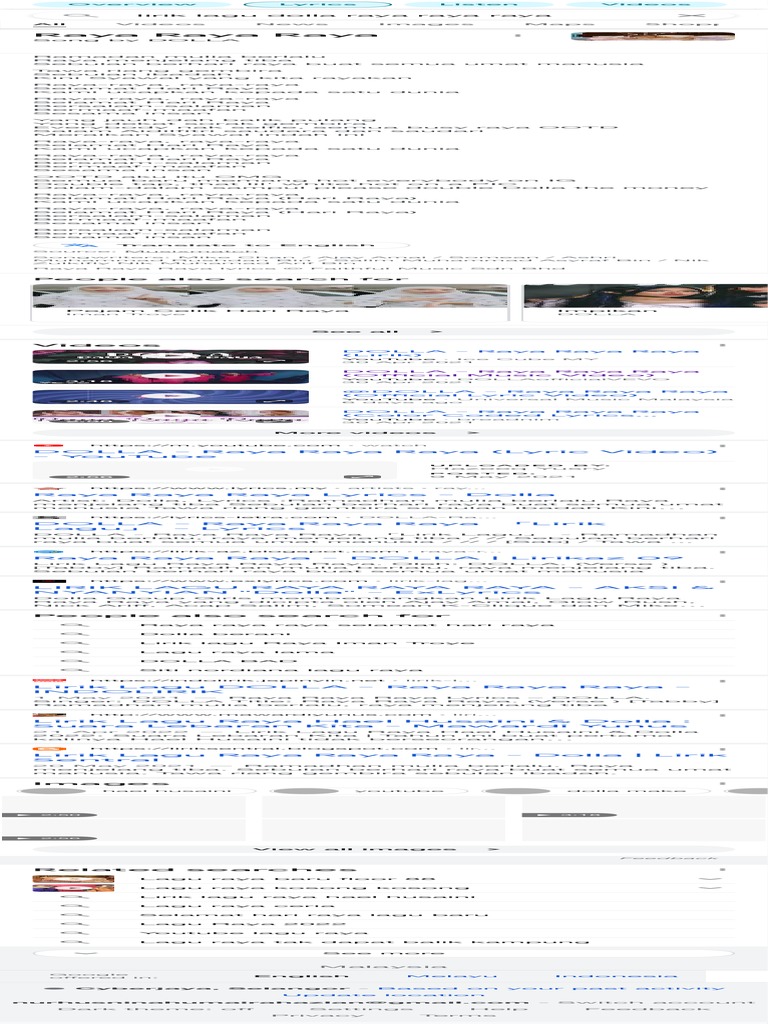 Lirik Lagu Dolla Raya Raya Raya - Google Search | PDF