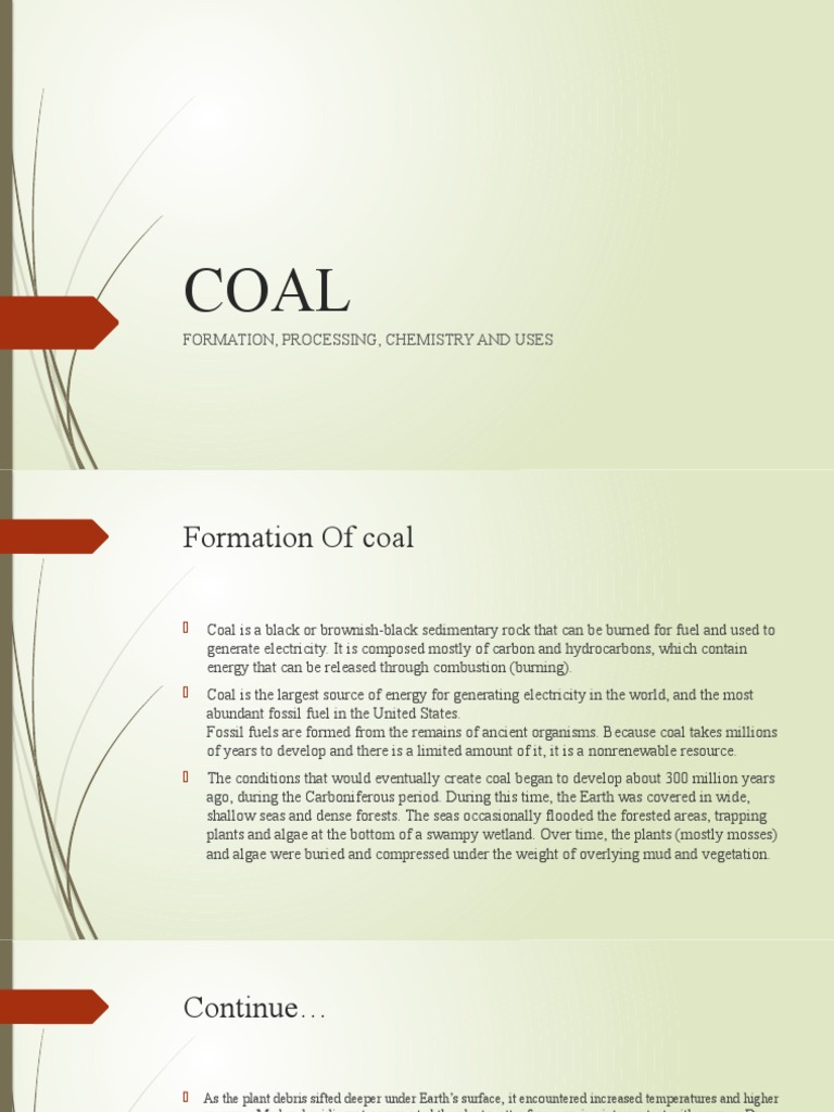 Coal Formation Processing Chemistry And Uses Pdf Coal Peat