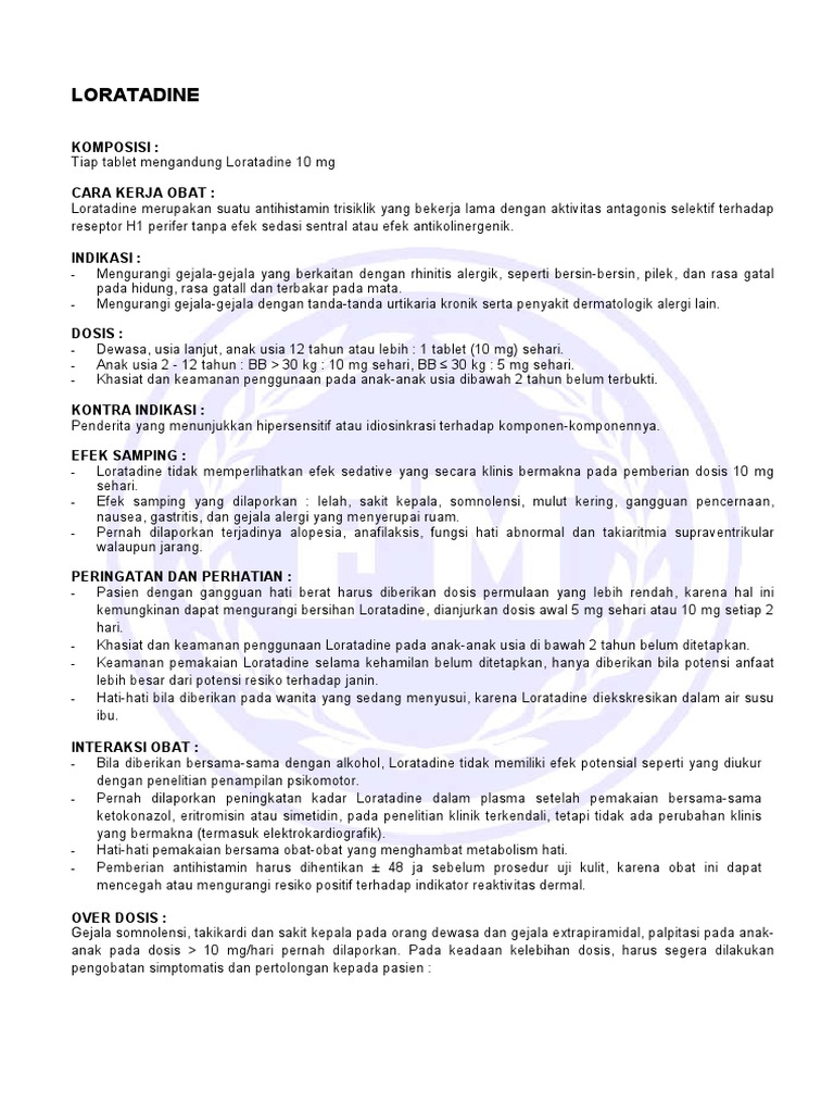 Brosur Loratadine Tablet | PDF