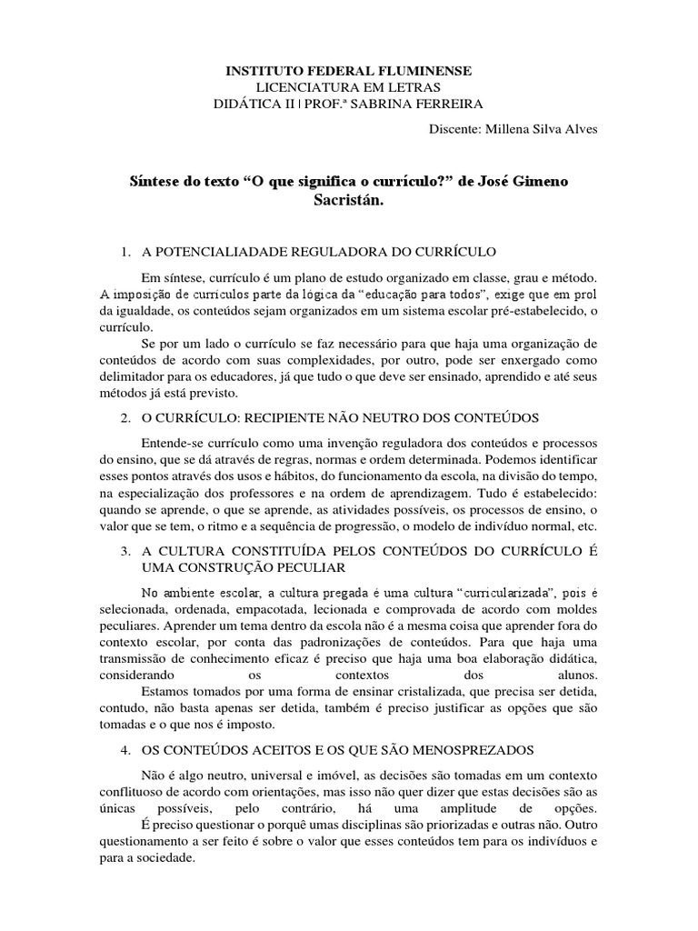 Síntese de Didática | PDF | Aprendizado