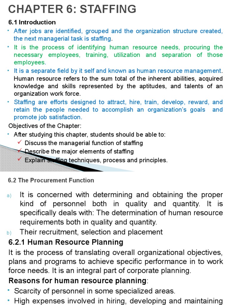 Chapter 6 Staffing | PDF | Employment | Human Resources