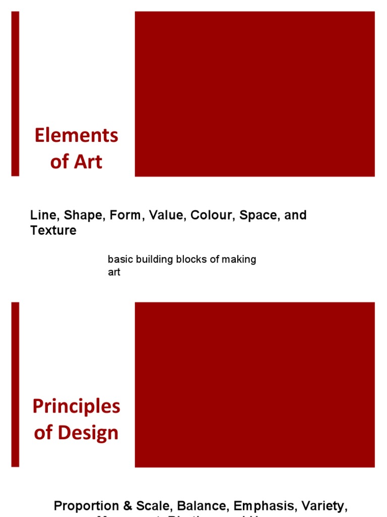 Elements of Art: Line, Shape, Form, Value, Colour, Space, and Texture ...