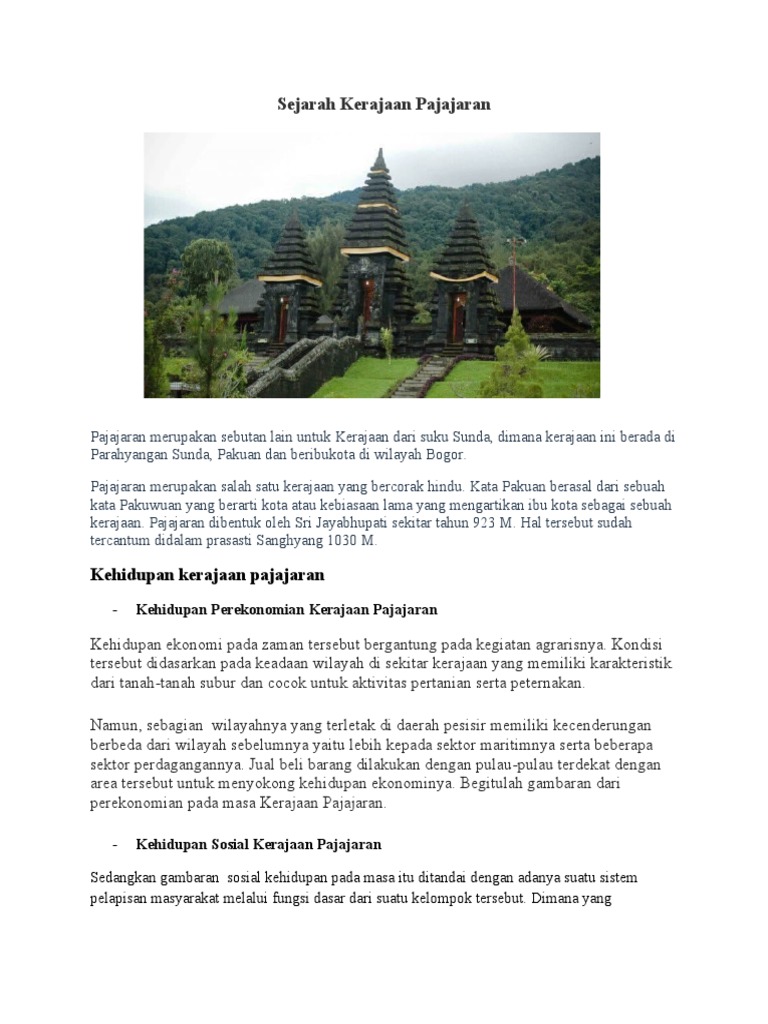 Sejarah Kerajaan Pajajaran | PDF