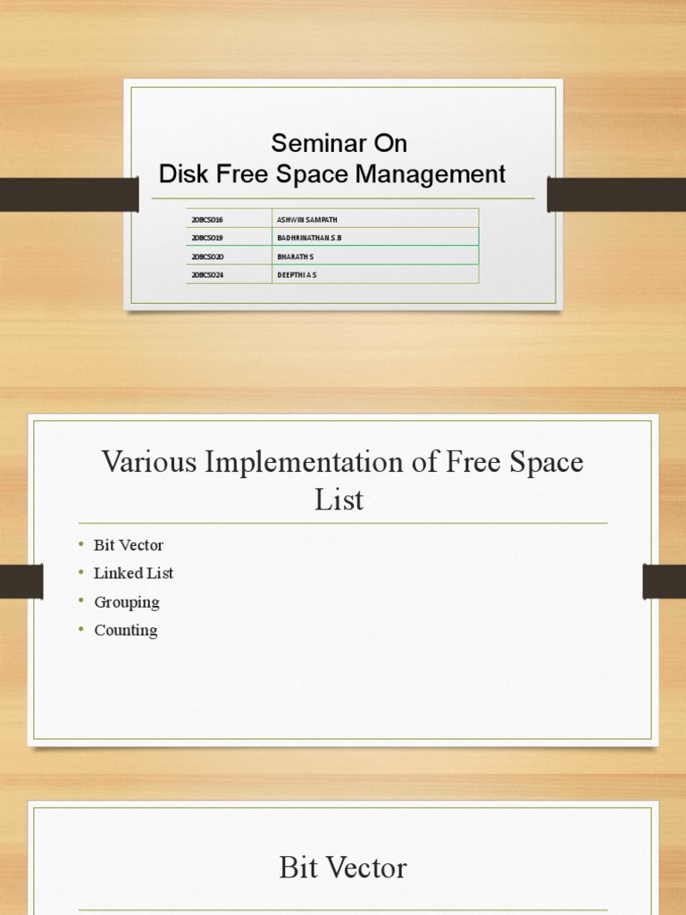 Disk Free Space Management | PDF | Array Data Structure | Pointer (Computer Programming)