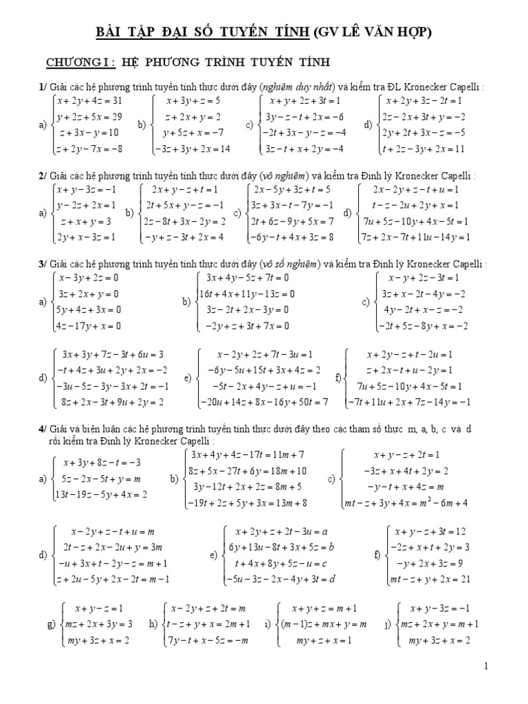 Bai Tap Dai So B1 (DSTT) | PDF