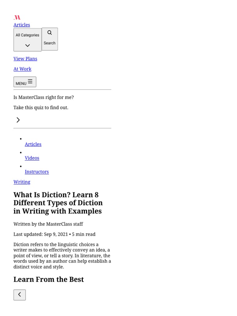 What Is Diction - Learn 8 Different Types of Diction in Writing With ...
