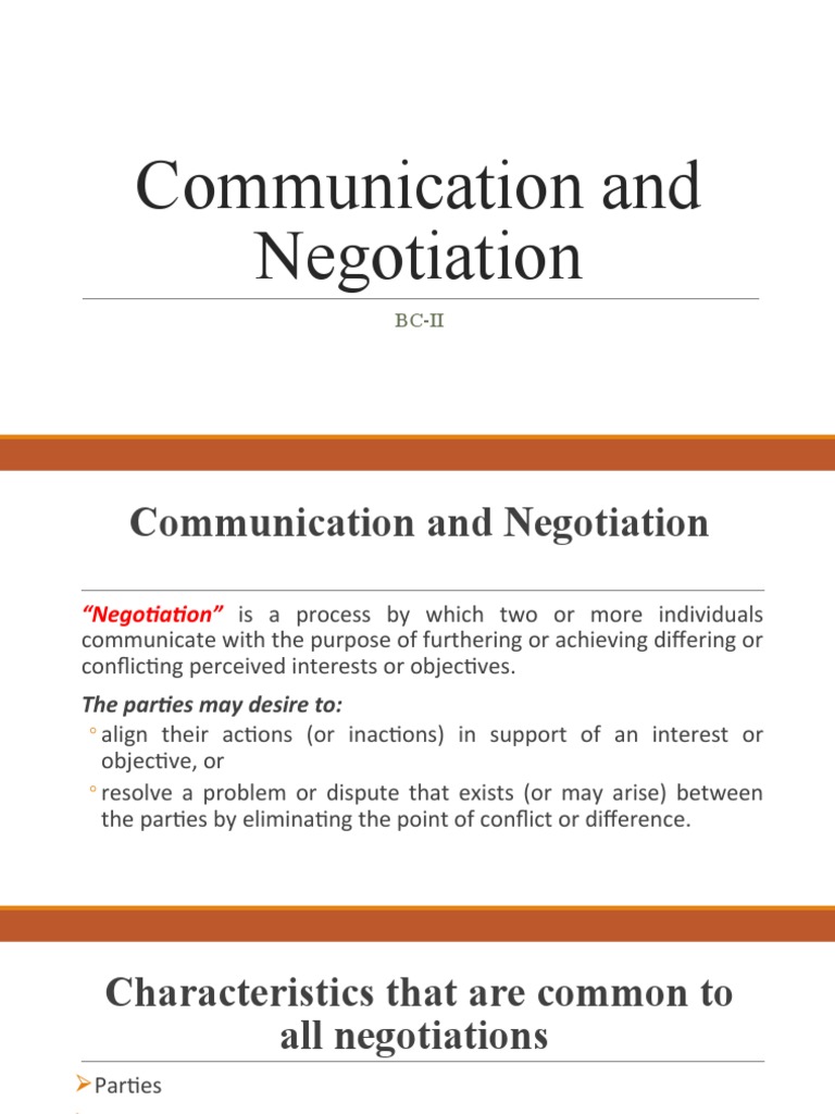 Communication Strategies in Negotiation | PDF | Negotiation | Cognitive ...