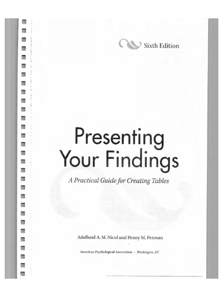Presenting Findings APA | PDF