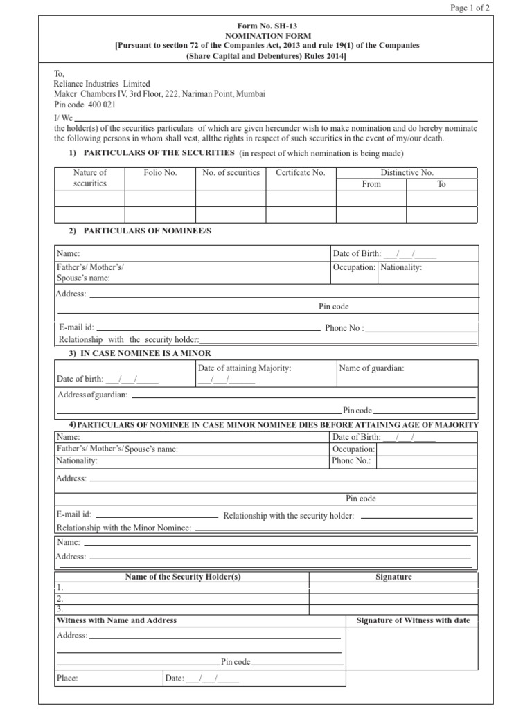 Nominations | Download Free PDF | Securities (Finance) | Power Of Attorney