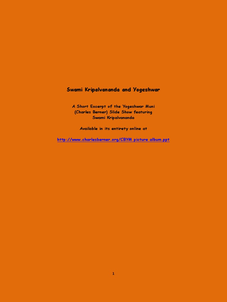 Swami Kripalvananda and Yogeshwar Muni | PDF | Yoga | Guru