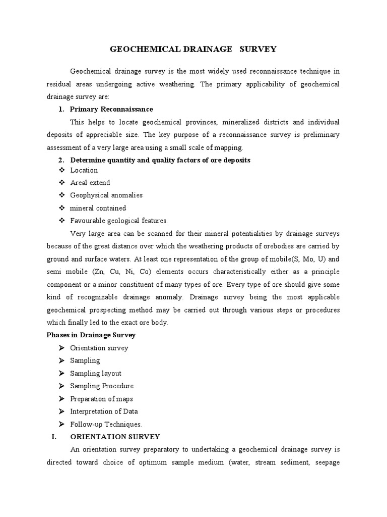 GEOCHEMICAL DRAINAGE SURVEY and GEOBOTANY | PDF | Infrared | Soil