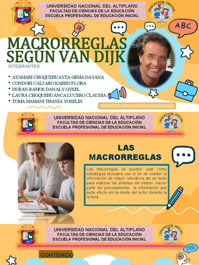 Las Macrorreglas Según Van Dijk | PDF | Educación de la primera ...