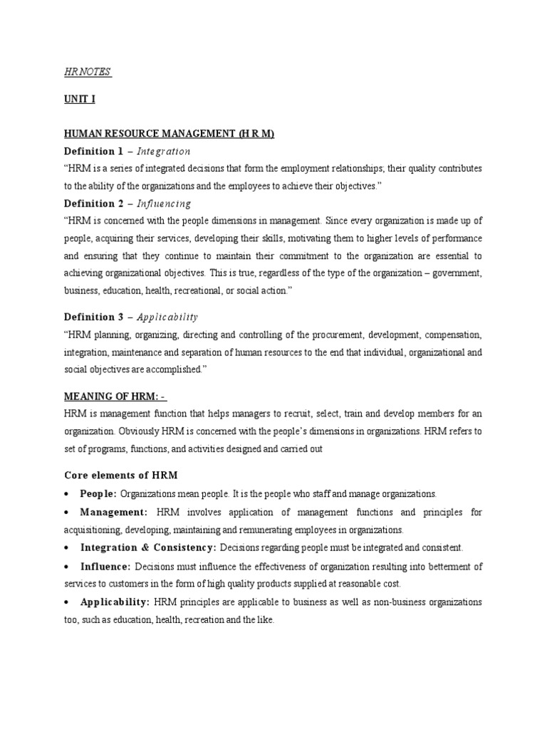 HR Notes Acc To Rtu | PDF | Human Resource Management | Performance ...