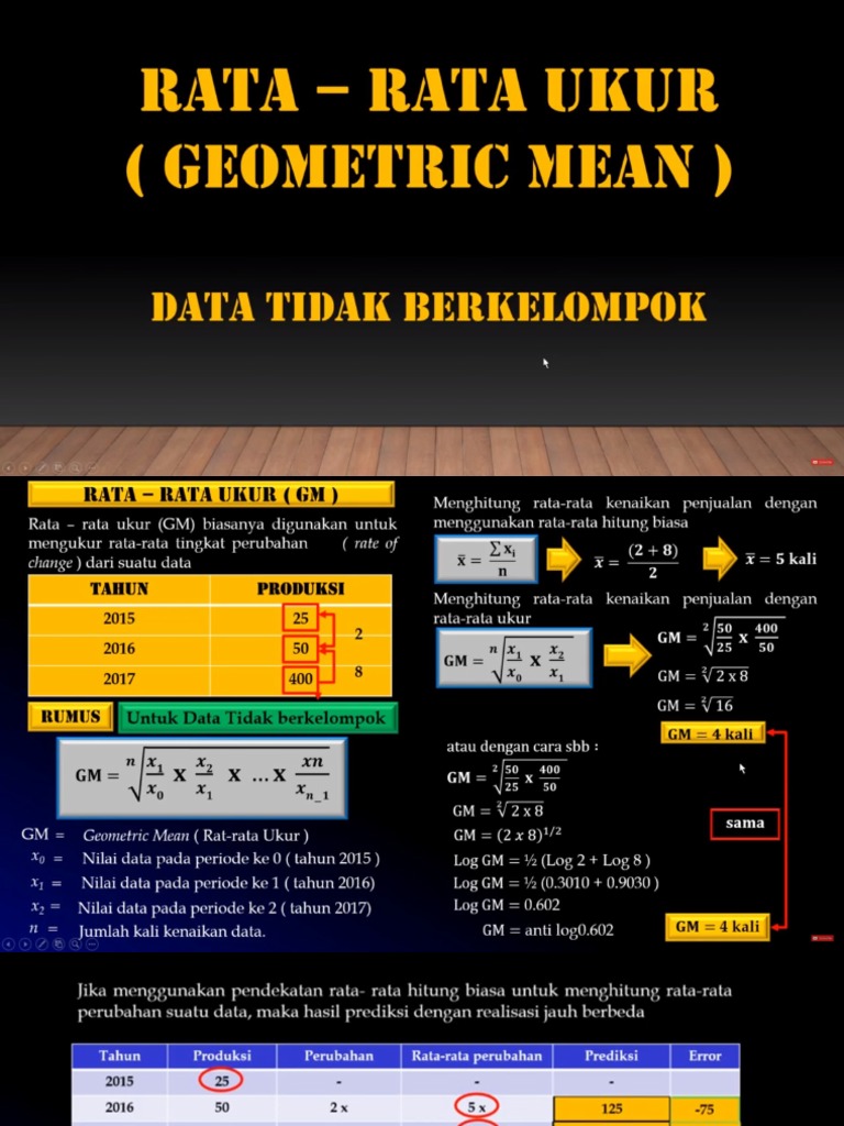 Geometric Mean (Rata-Rata Ukur) | PDF