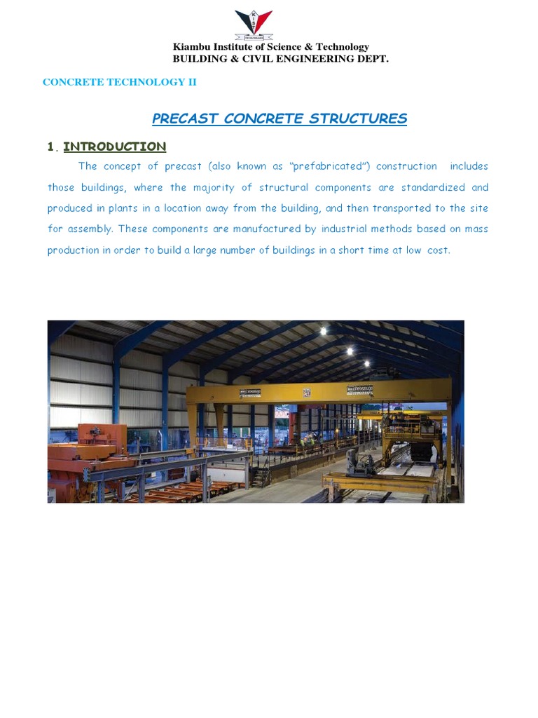 Conc Tech. Ii - Precast Conc. Structures | PDF | Prestressed Concrete ...