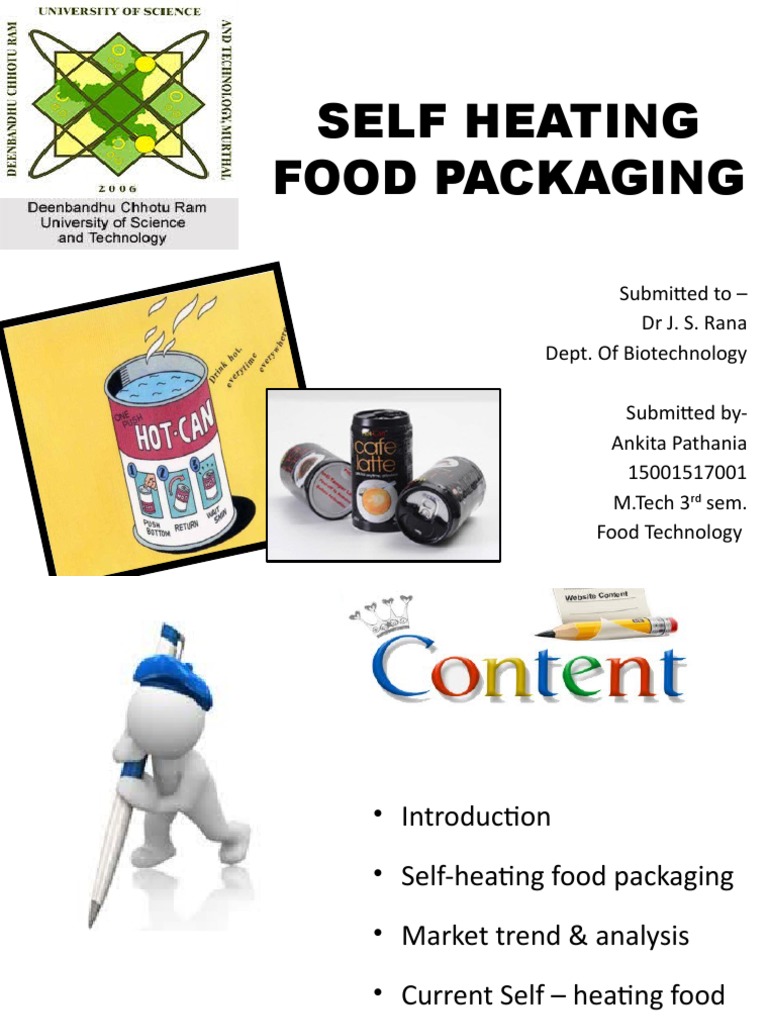 Self-Heating Food Packaging Overview | PDF | Chemical Reactions | Aluminium