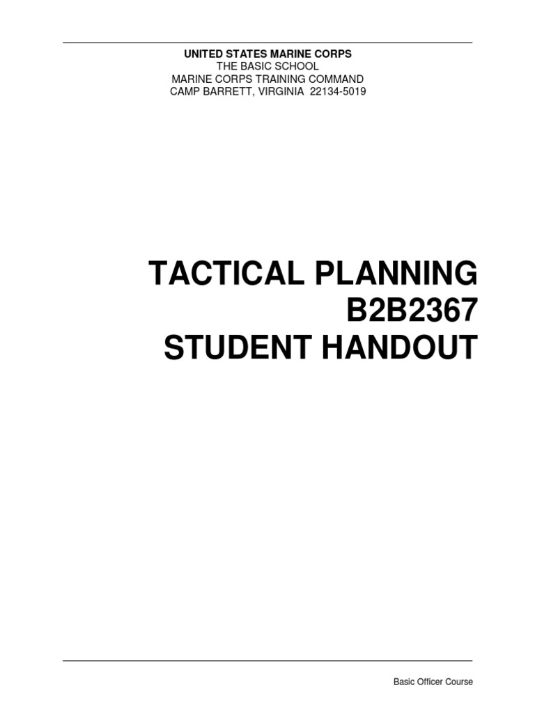 B2B2367 Tactical Planning | PDF | Reconnaissance | Military