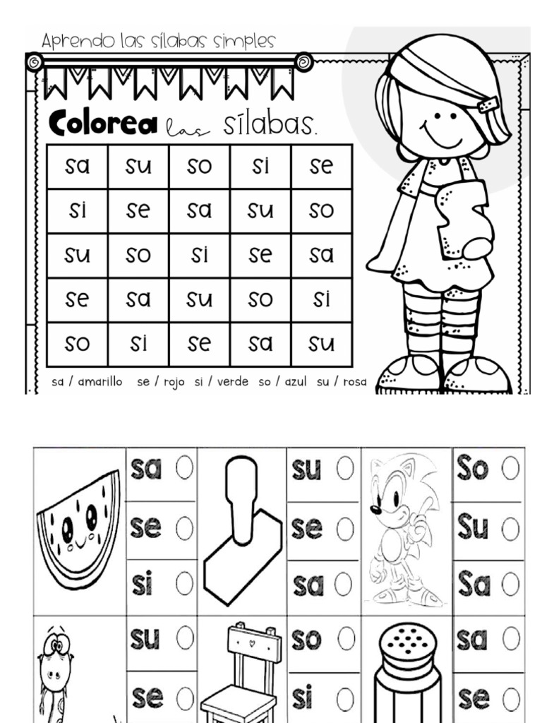 Silabas Sa Se Si So Su | PDF