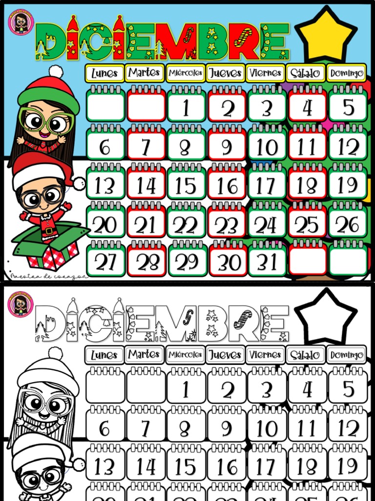 Calendario Diciembre - Maestra de Corazón | PDF