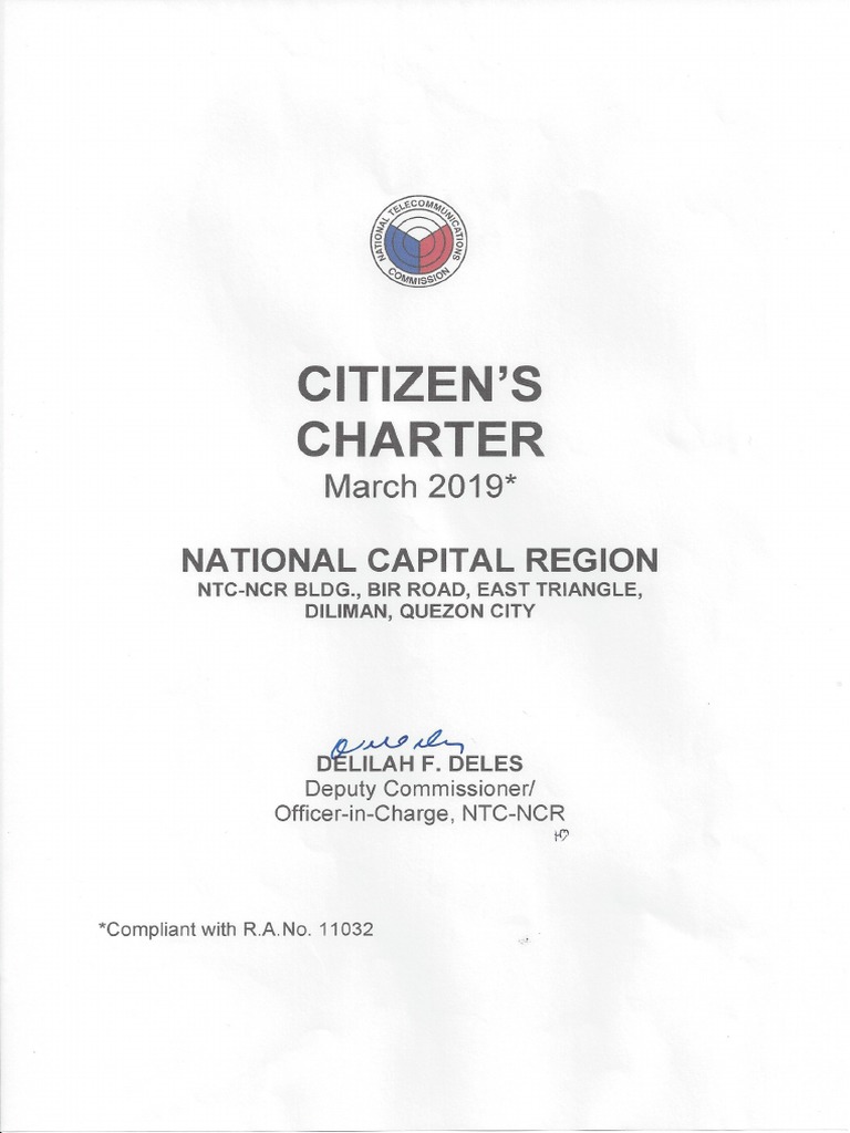 National Telecommunications Commission (NTC) Organizational Structure ...