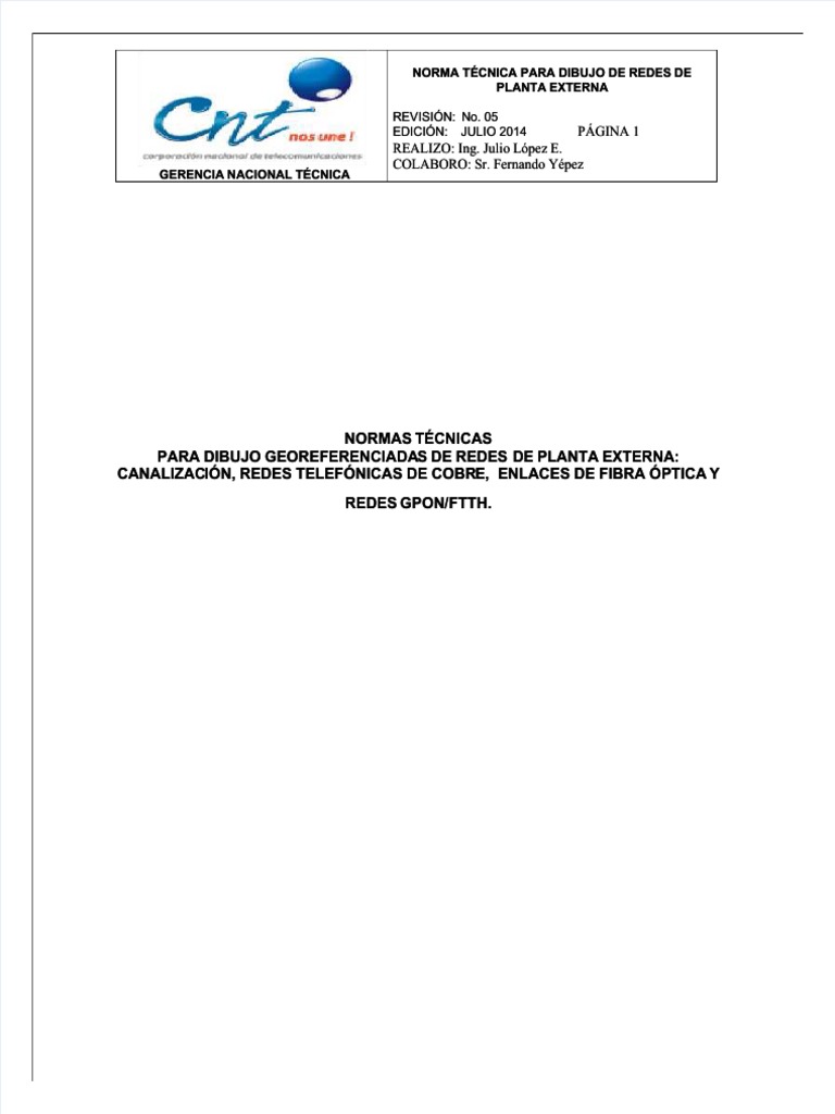 CNT - 2014v5 - Normativa Técnica para Dibujo de Redes de Planta Externa ...