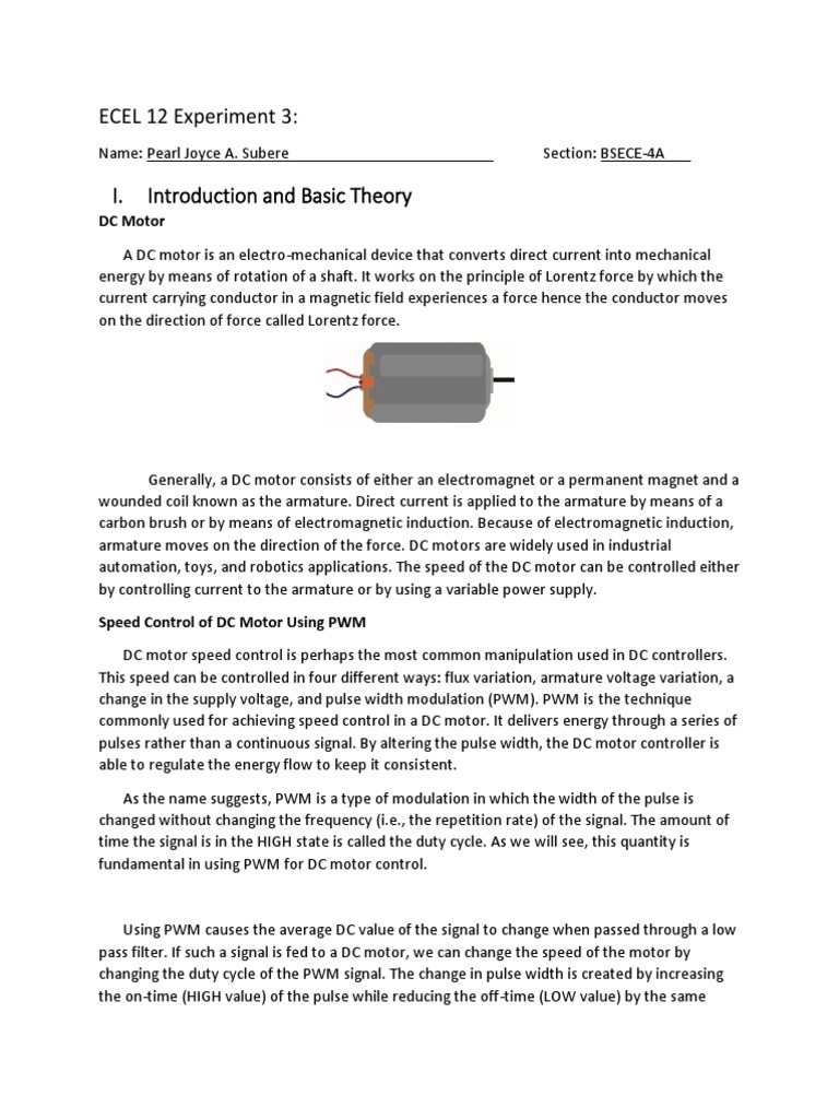 DC Motor Control | PDF | Electric Motor | Direct Current