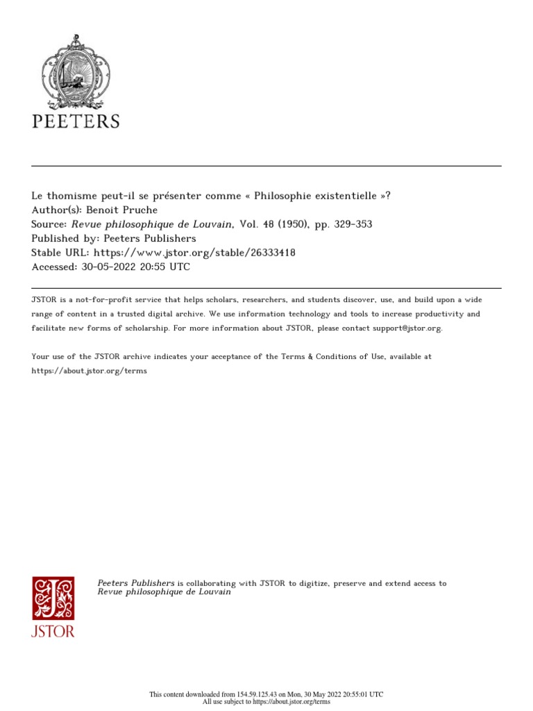 Thomisme: Philosophie existentielle? | PDF | Existence | Philosophie
