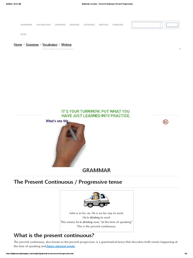 S6 Grammar Lessons - Present Continuous (Present Progressive) | PDF ...
