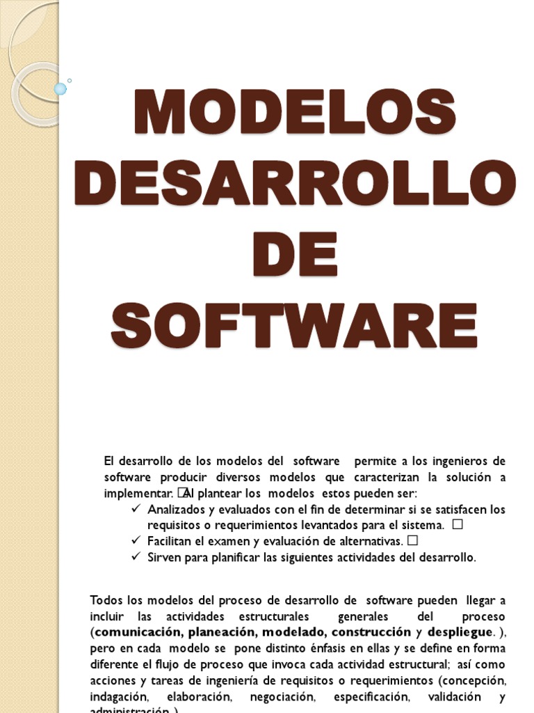 Modelos Desarrollo de Software | PDF | Software | Ingeniería de software