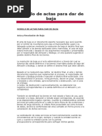 Modelo de Acta de Baja de Inventario | PDF | Inventario | Planificación de recursos empresariales