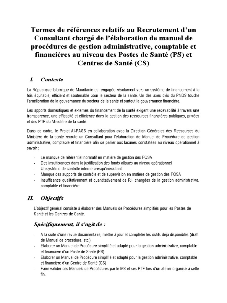 Recrutement Consultant pour Manuels de Santé | PDF | Consultant | Audit