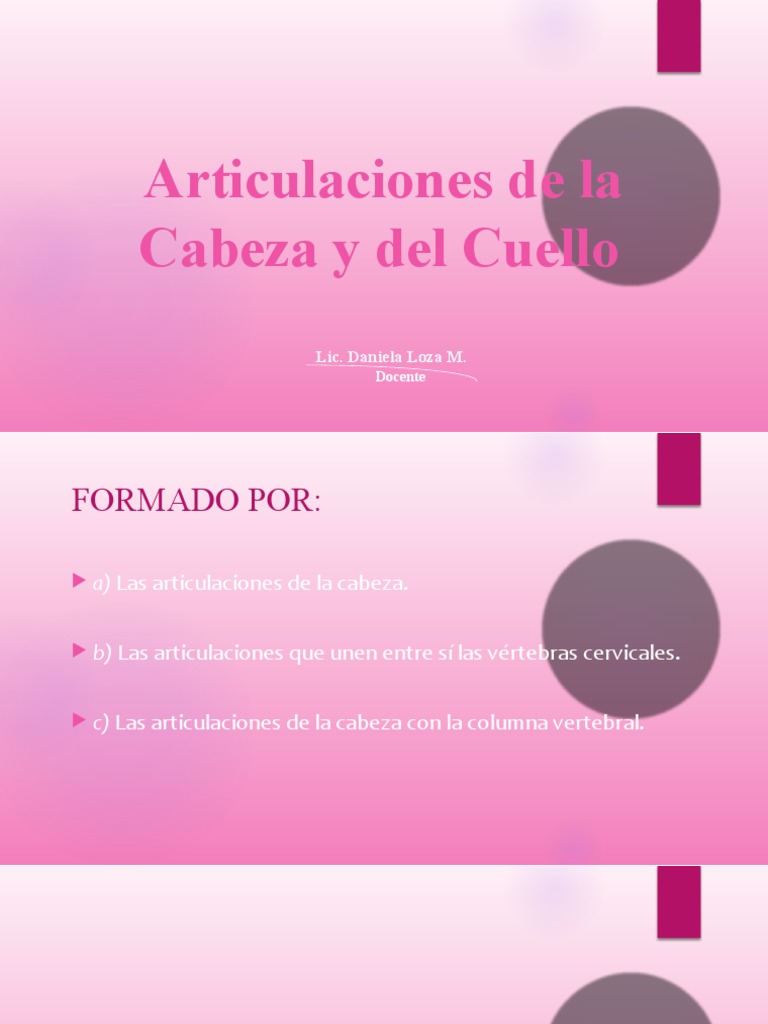 Articulaciones de La Cabeza y Del Cuello | PDF | Articulación | Anatomía humana