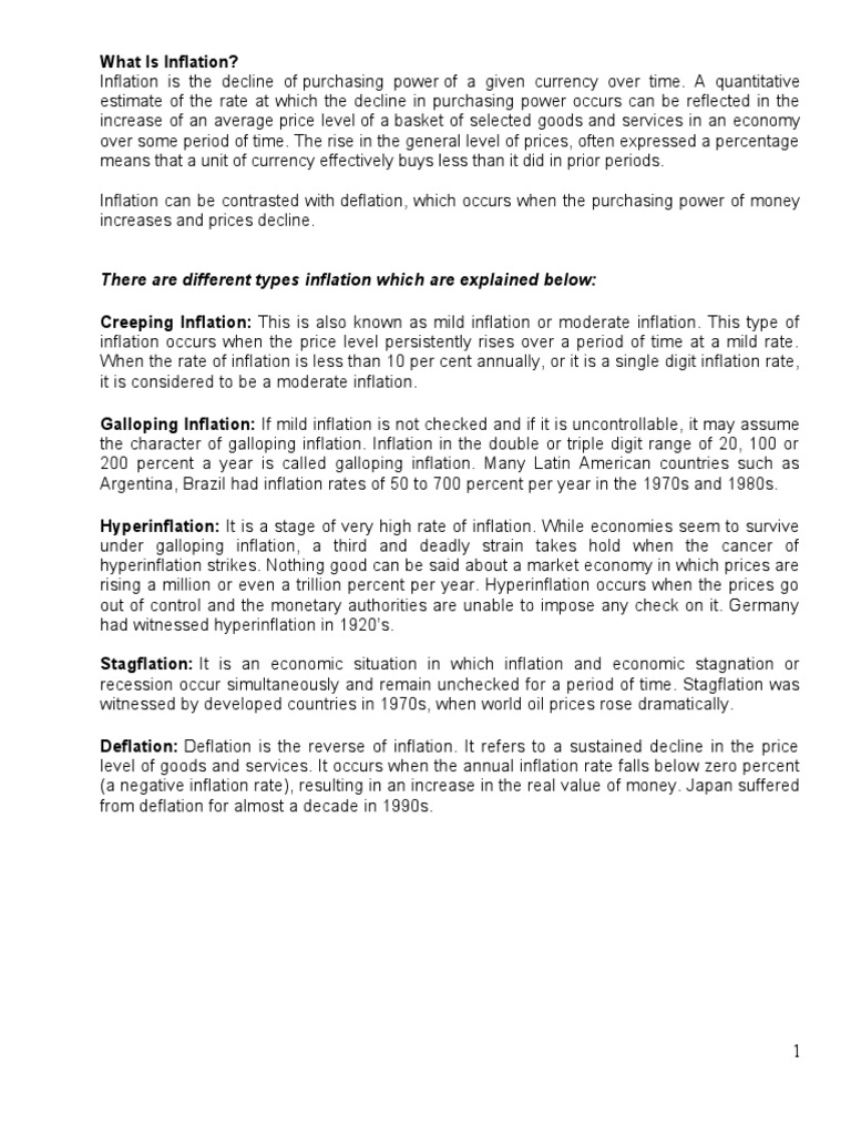 Inflation - Group Task | PDF | Inflation | Money