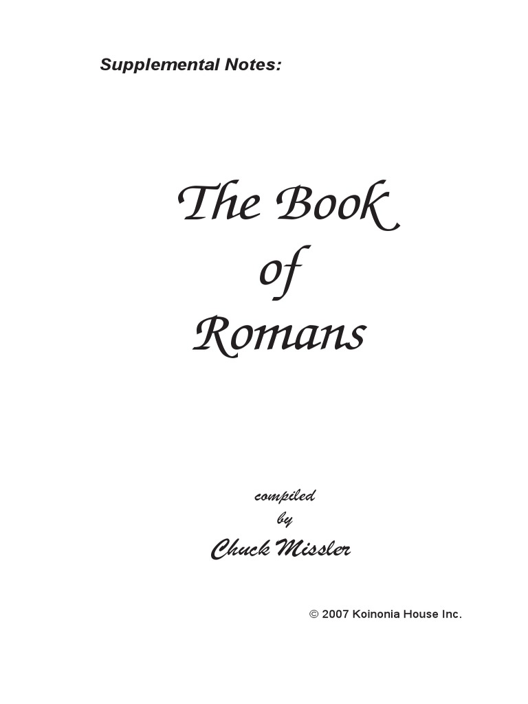 KI Romans Notes | PDF | Paul The Apostle | Epistle To The Romans